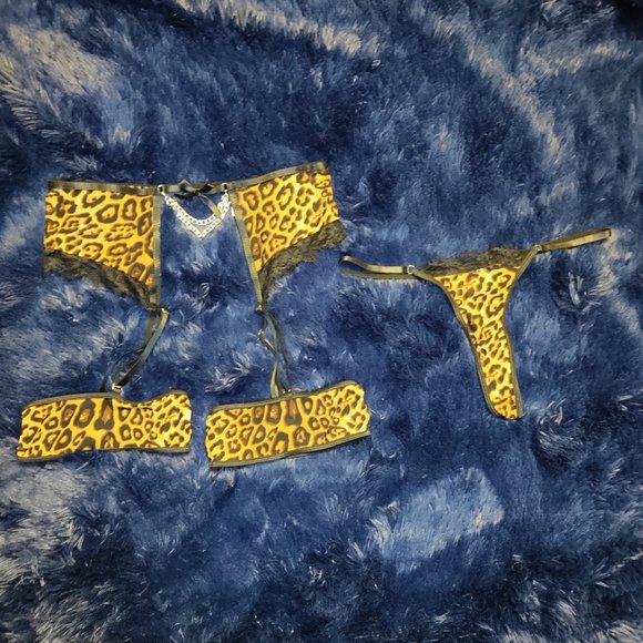 Intimates & Sleepwear | Leopard Print Garter Belt Straps Garters ...